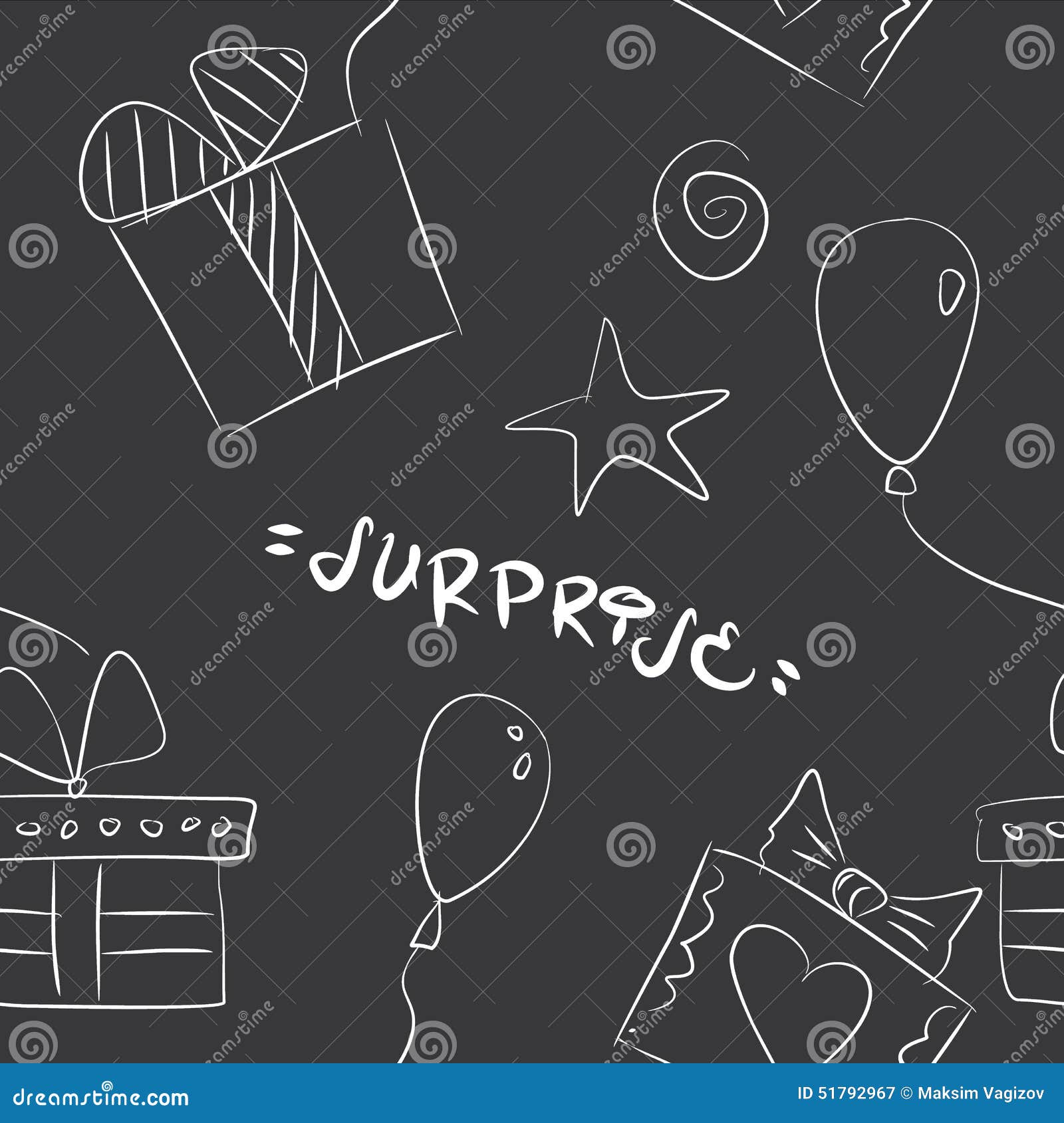 Joyful Pattern of Balls and Gifts Stock Vector - Illustration of retro ...