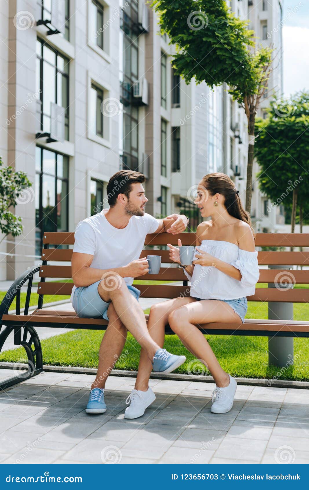 Joyful Positive People Having a Conversation Stock Image - Image of ...