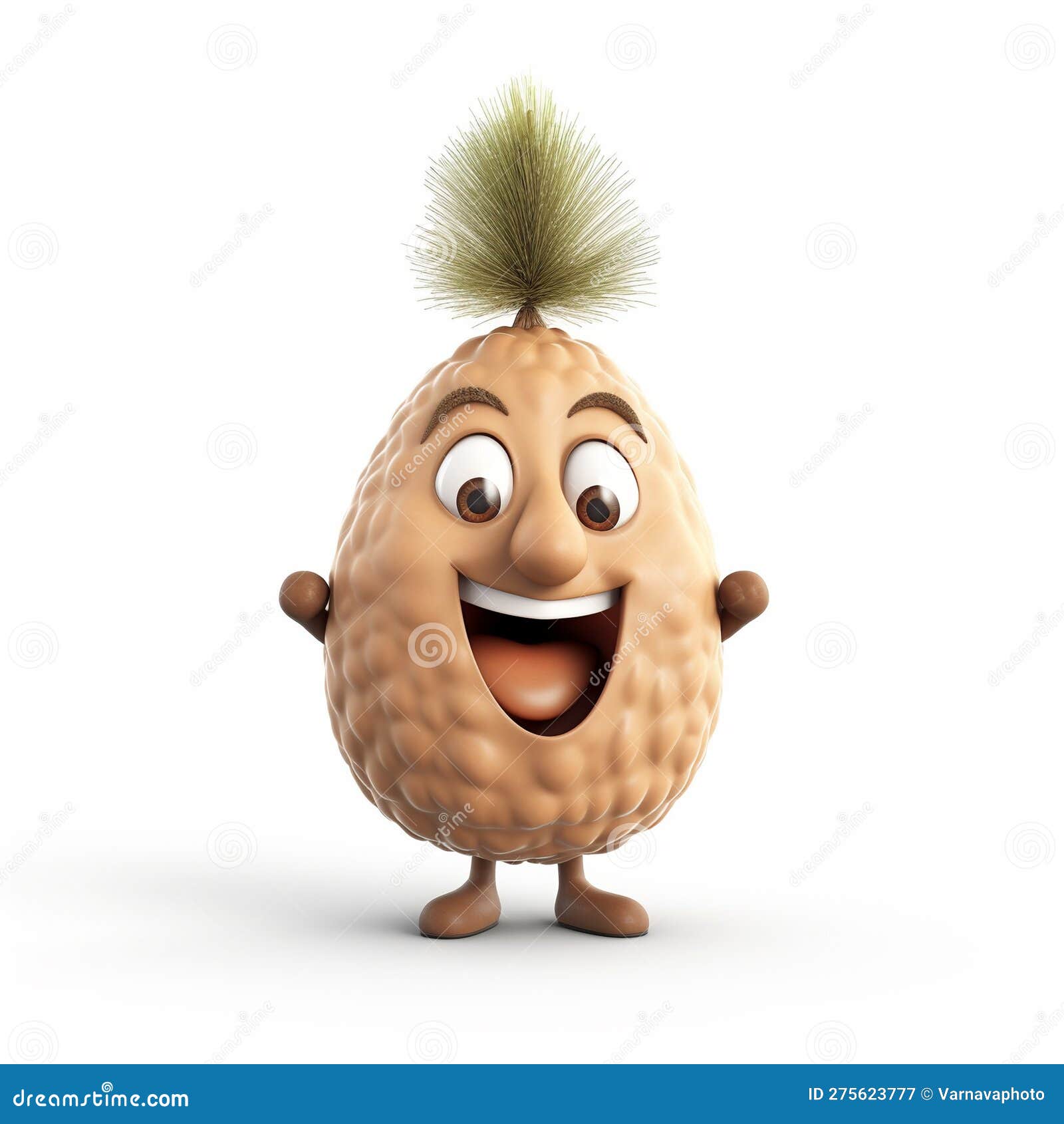 The Joyful Side of Nature: a Pine Nut Laughing Merrily. Generated AI ...