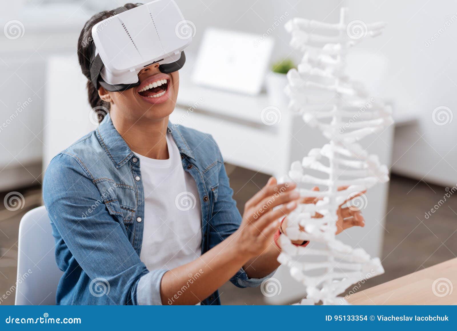 Joyful Smart Student Studying Genetics Stock Photo - Image of evolution ...