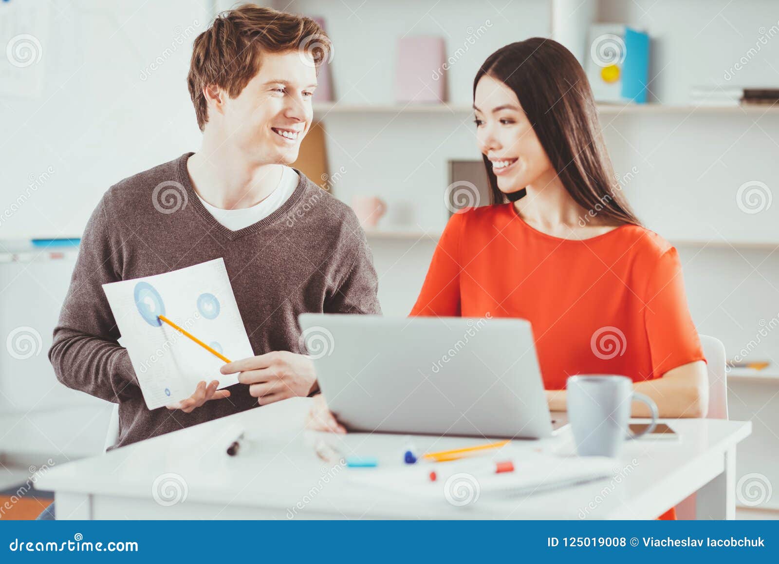 Joyful Smart Students Working in Team Stock Photo - Image of asian ...