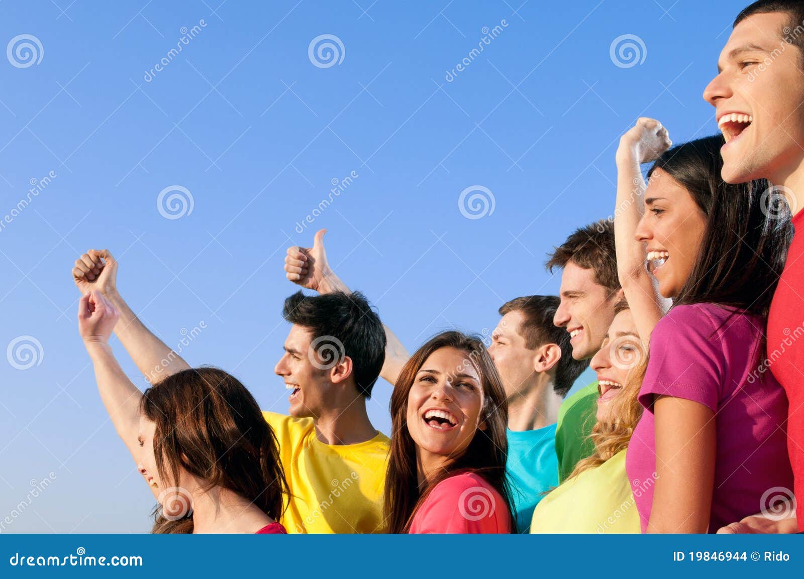 Joyful smiling friends stock photo. Image of joyful, freedom - 19846944