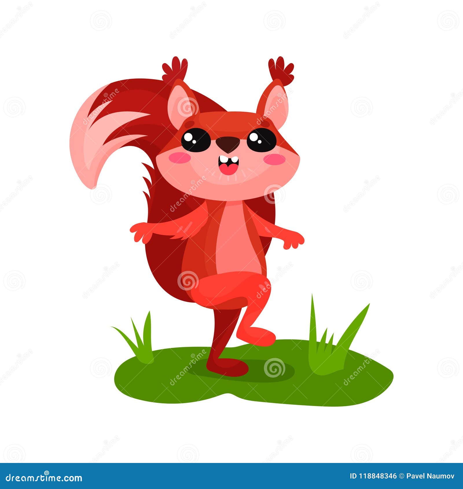Squirrel Walking Somewhere Vector Cartoon | CartoonDealer.com #205455923