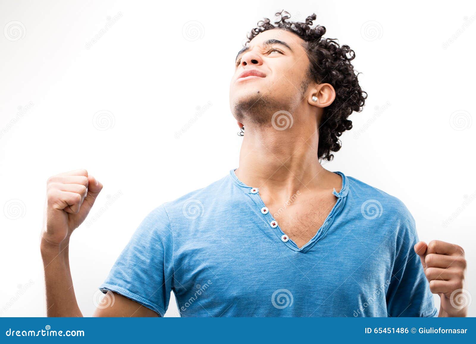 Joyful Strong Man Exulting because he Won Stock Photo - Image of ...