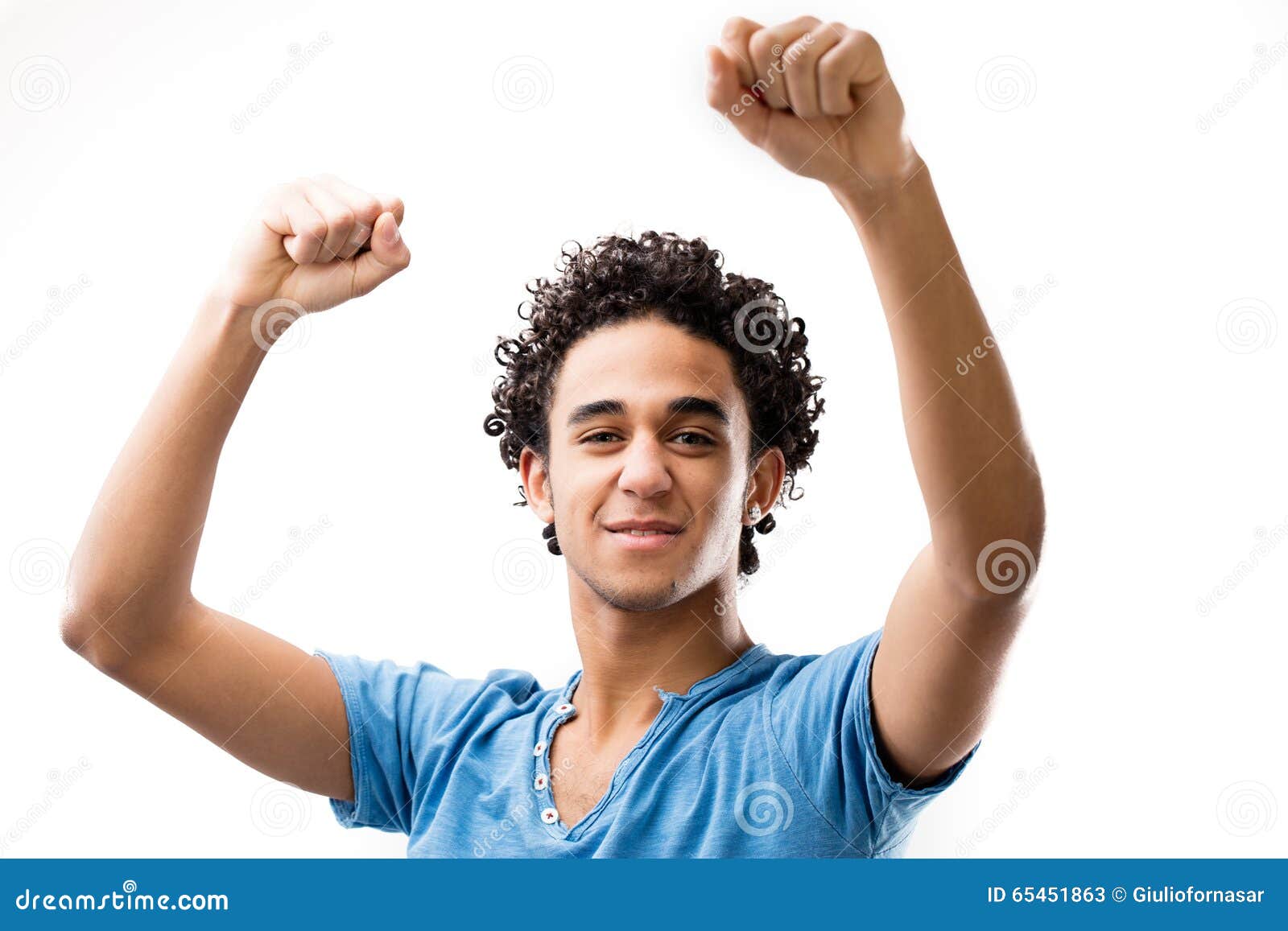 Joyful Strong Man Exulting because he Won Stock Image - Image of happy ...