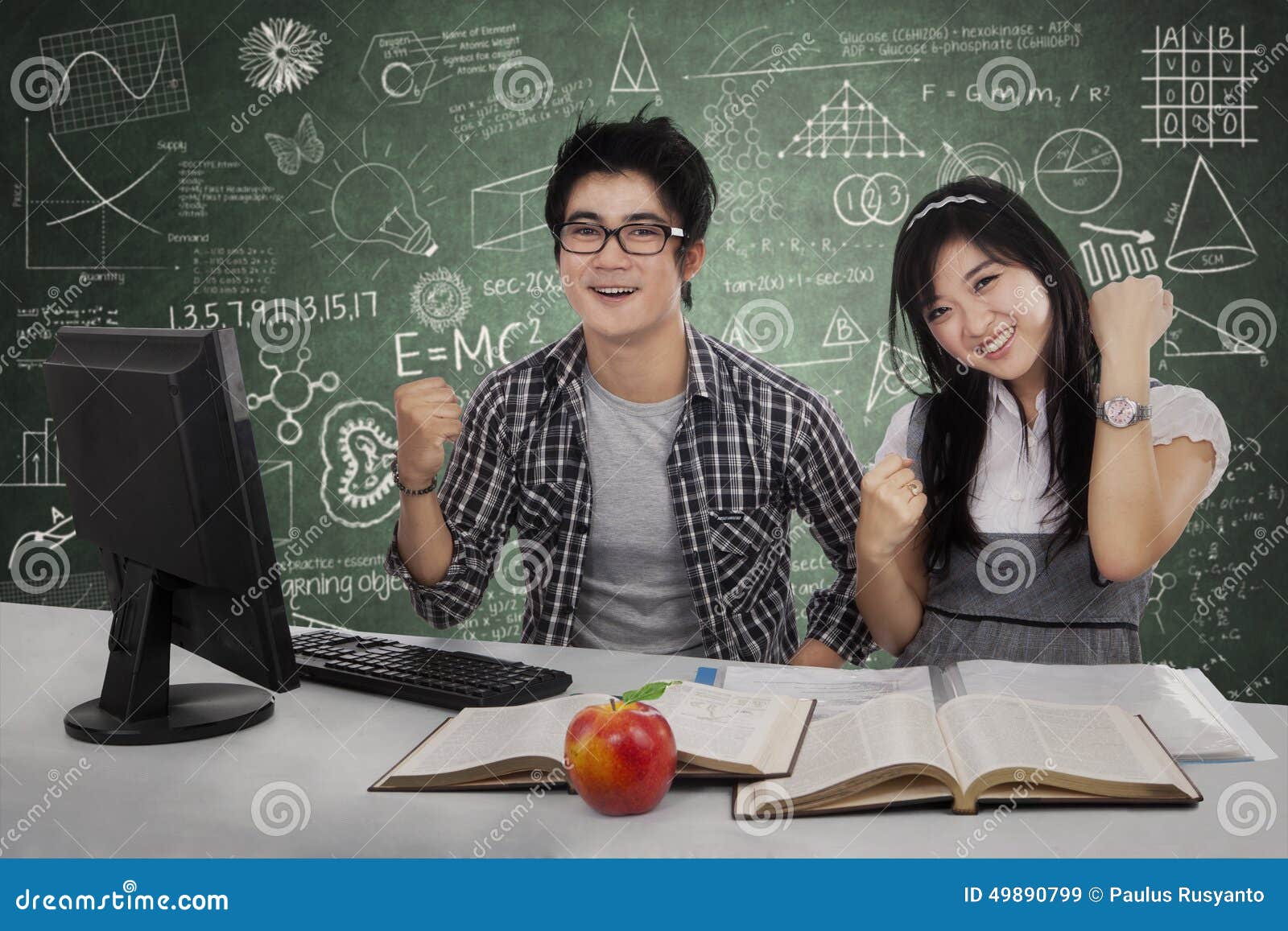 Joyful Students Playing Rock-paper-scissors. Royalty-Free Stock ...