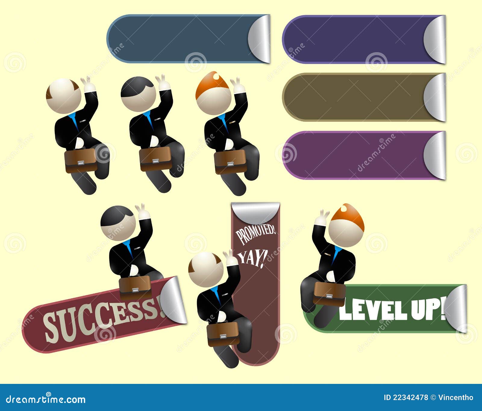 Joyful Successful Salesperson Workers Stickers Set Stock Vector ...