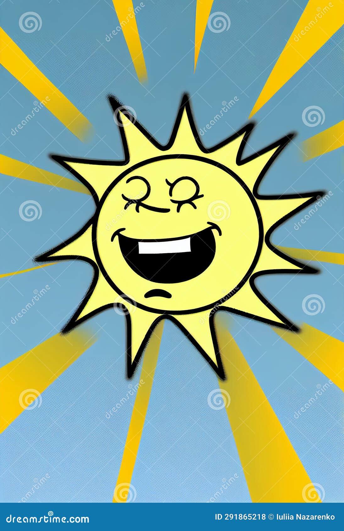 Joyful Sunshine in Cartoon Style. AI Generated Stock Photo - Image of ...