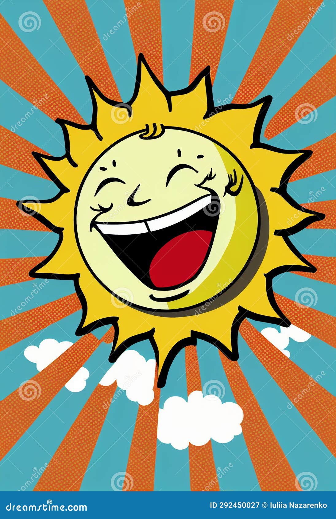 Joyful Sunshine in Cartoon Style. AI Generated Stock Illustration ...
