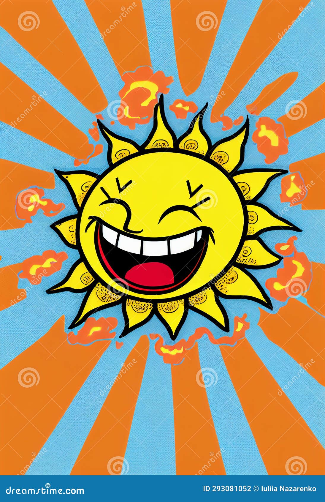 Joyful Sunshine in Cartoon Style. AI Generated Stock Photo - Image of ...