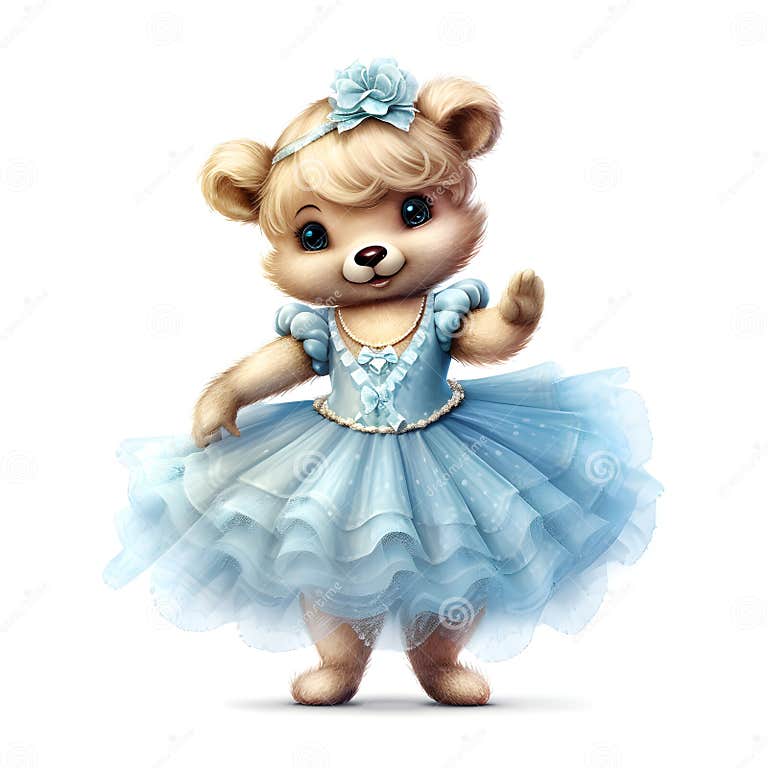 Joyful teddy tutu pose stock illustration. Illustration of accessory ...