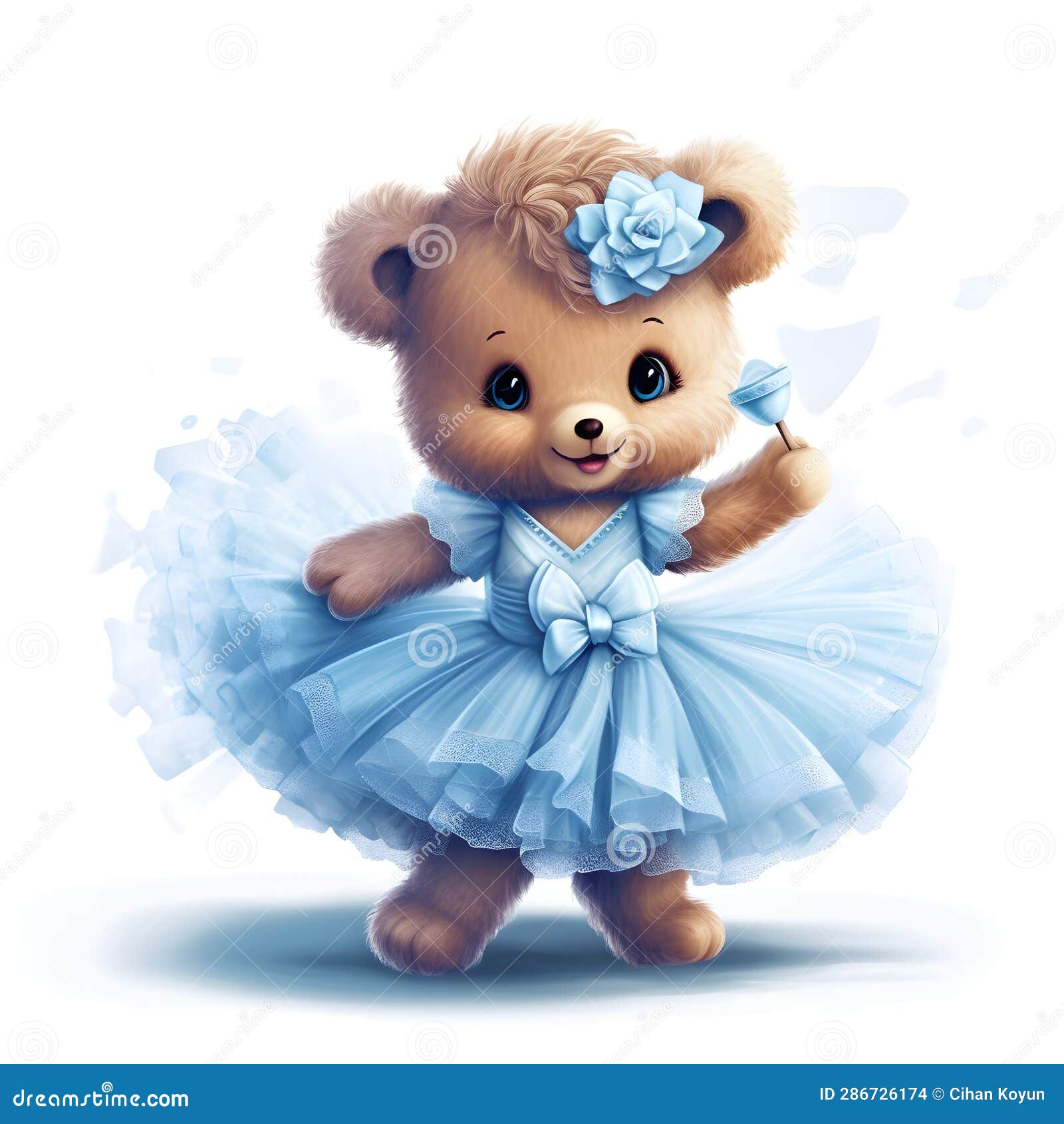 Joyful teddy tutu pose stock illustration. Illustration of child ...