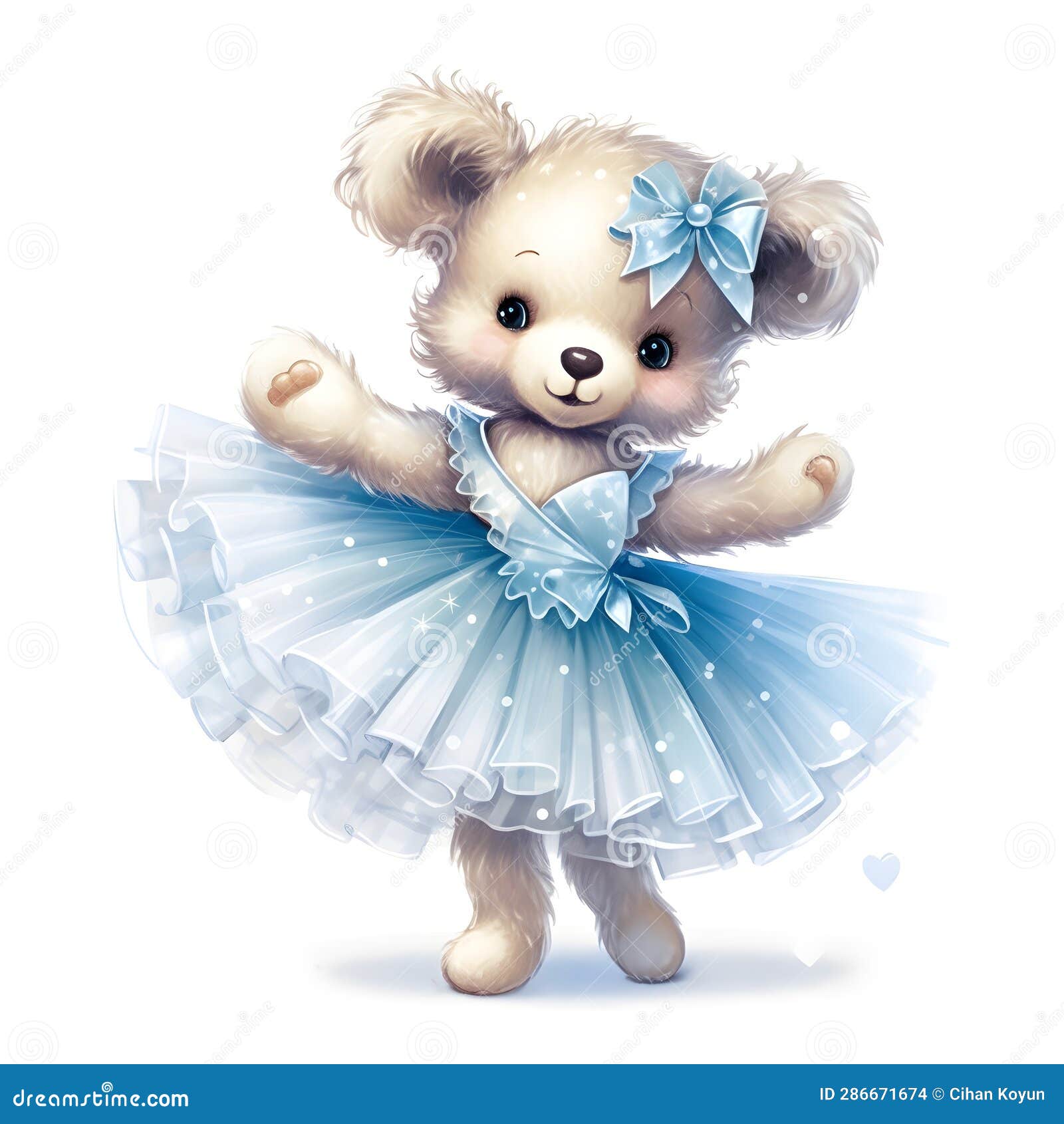 Joyful teddy tutu pose stock illustration. Illustration of garden ...