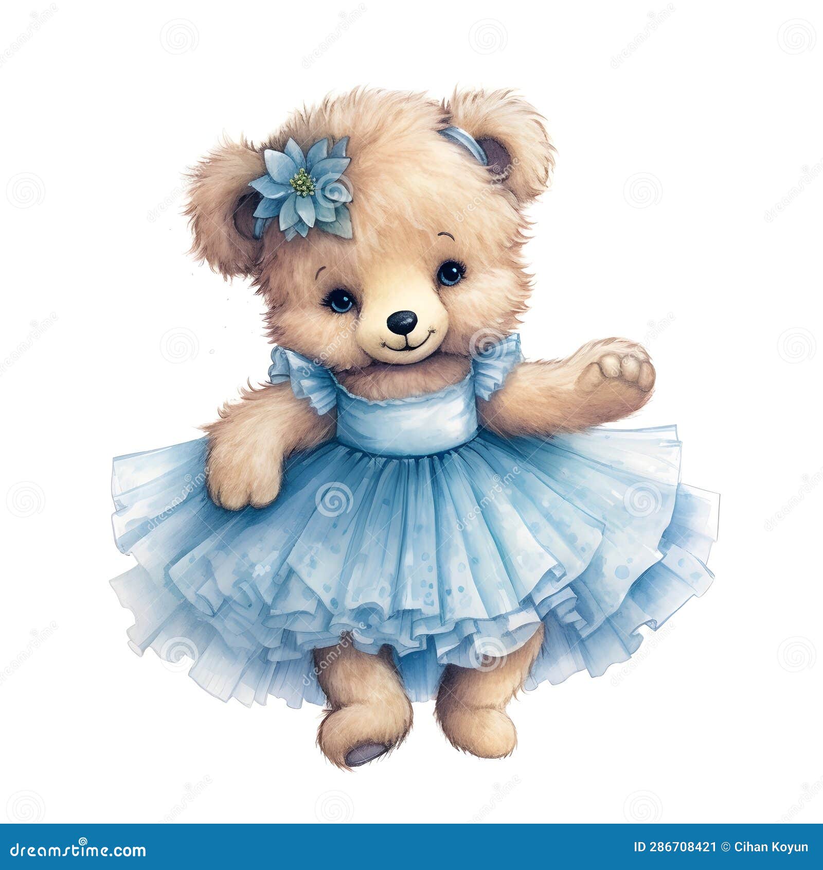Joyful teddy tutu pose stock illustration. Illustration of studio ...