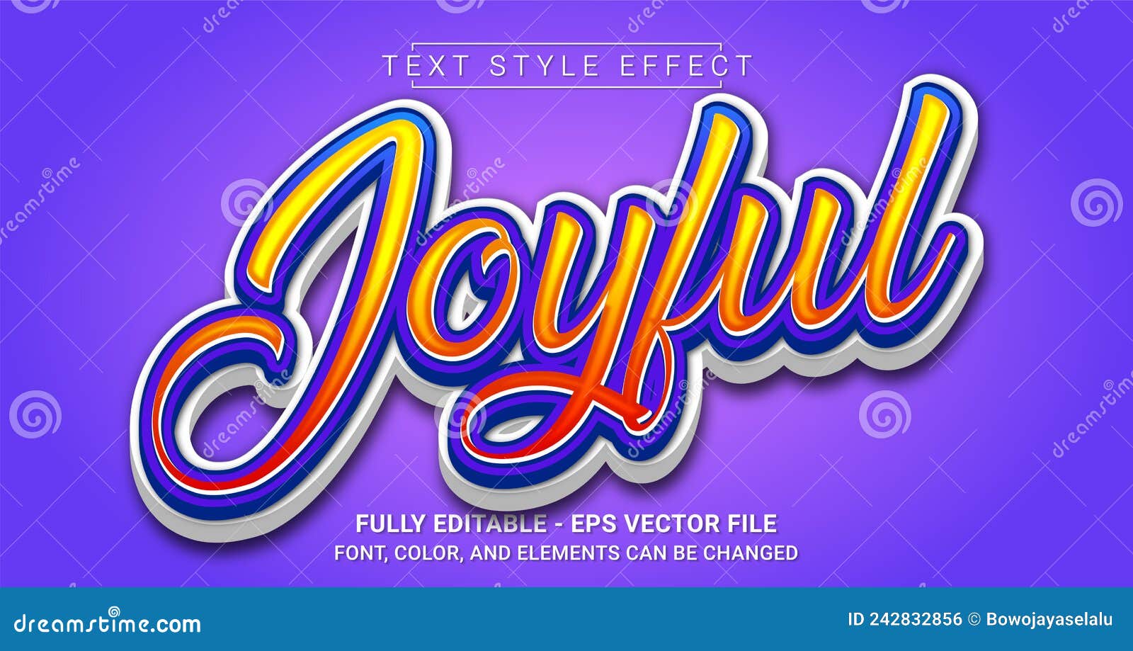Joyful Text Style Effect. Editable Graphic Text Template Stock Vector - Illustration of kids ...