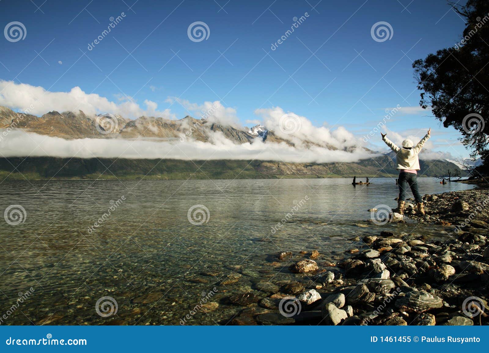 Joyful Woman stock image. Image of joyful, glory, heaven - 1461455