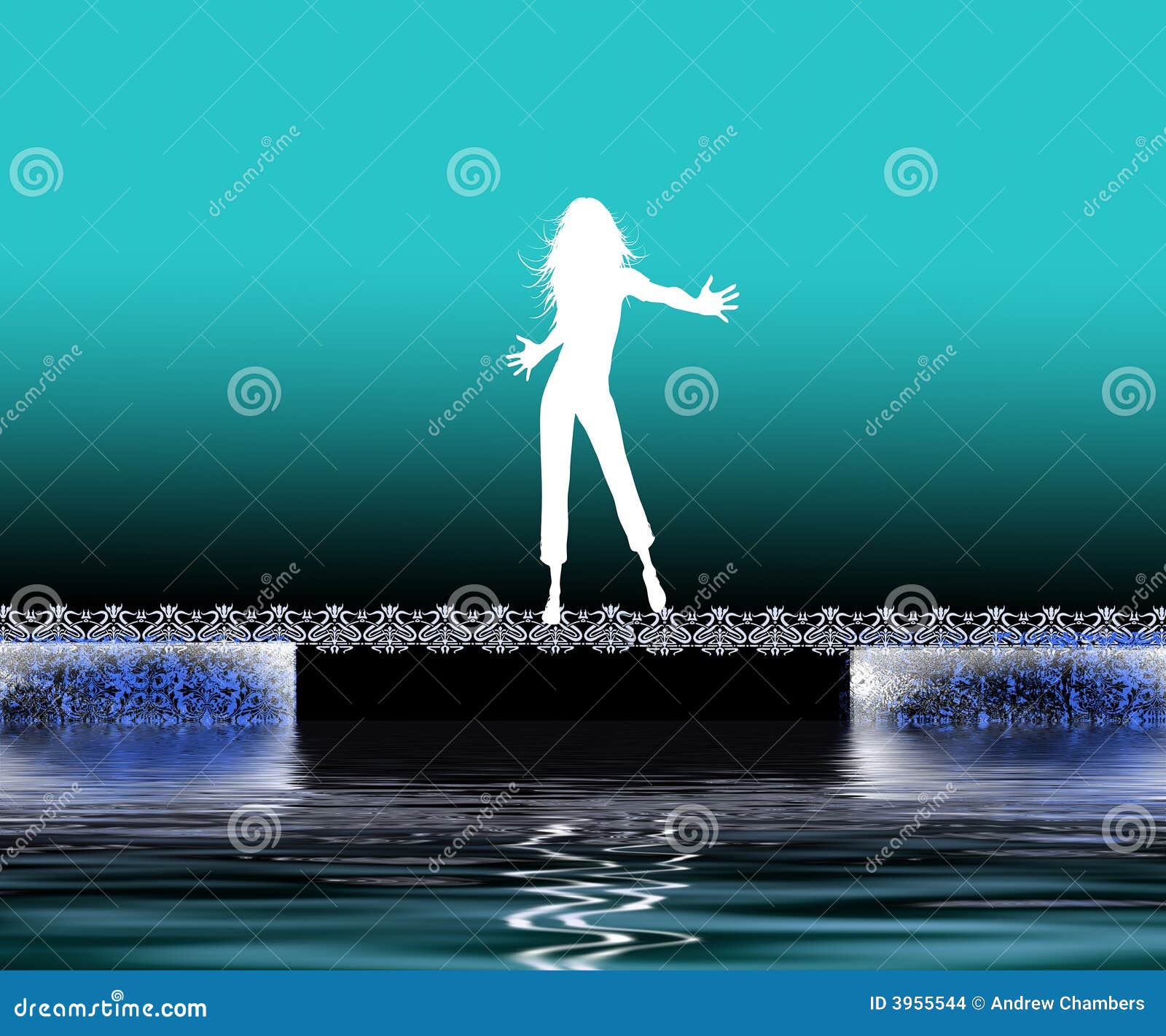 Joyful woman dancing stock illustration. Illustration of performing ...
