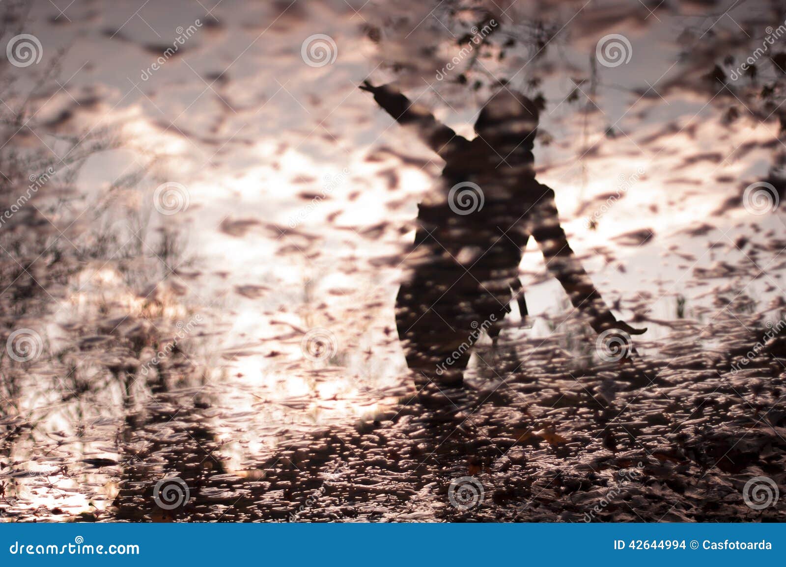 Joyful woman reflection stock photo. Image of blue, activity - 42644994