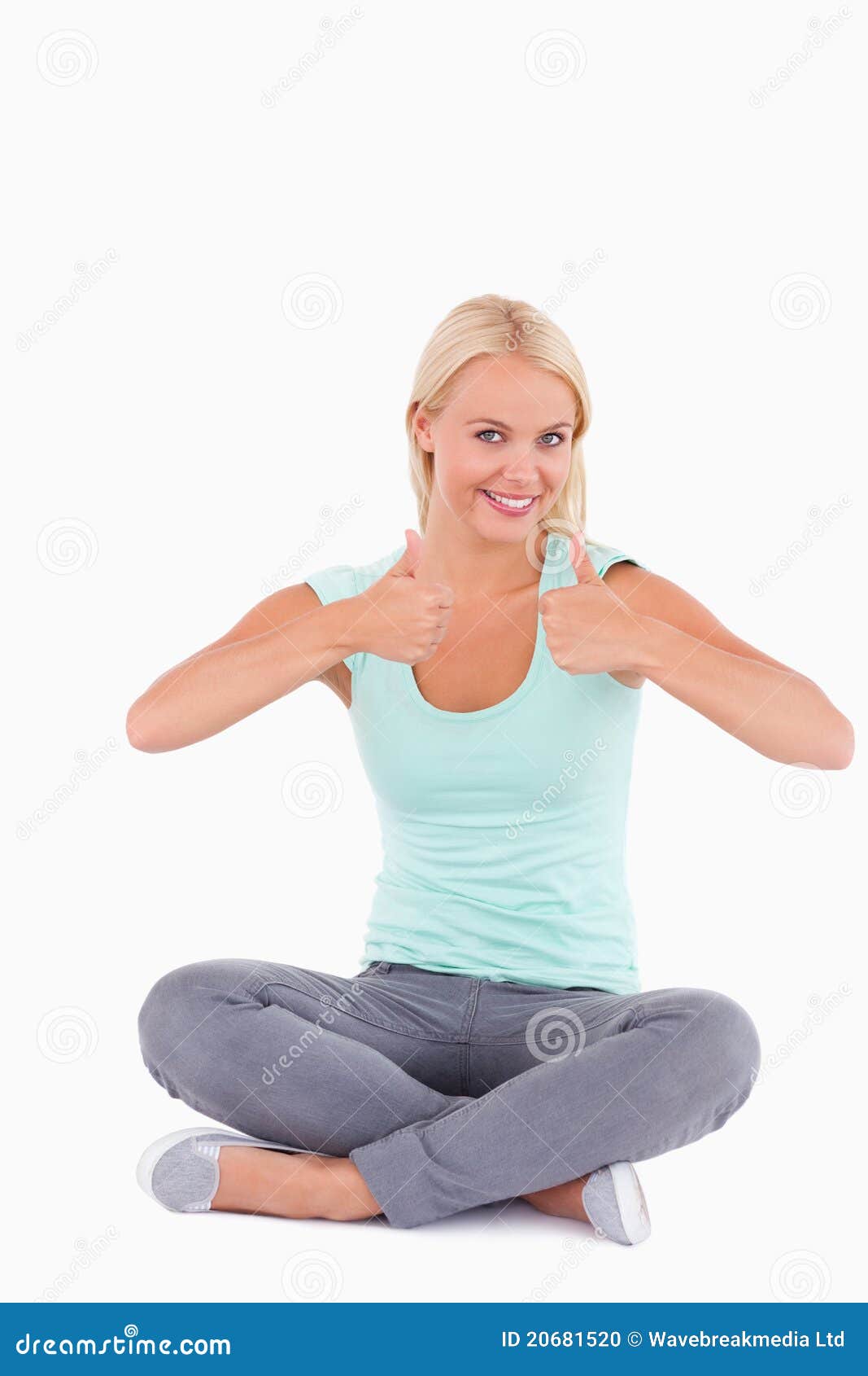Joyful woman sitting stock photo. Image of happy, cute - 20681520