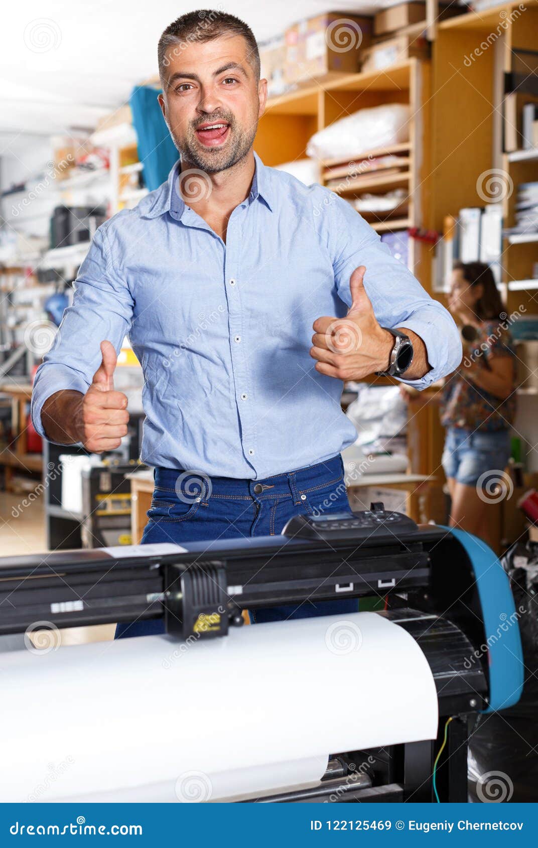 Joyful Worker of Advertising Agency Stock Image - Image of design ...