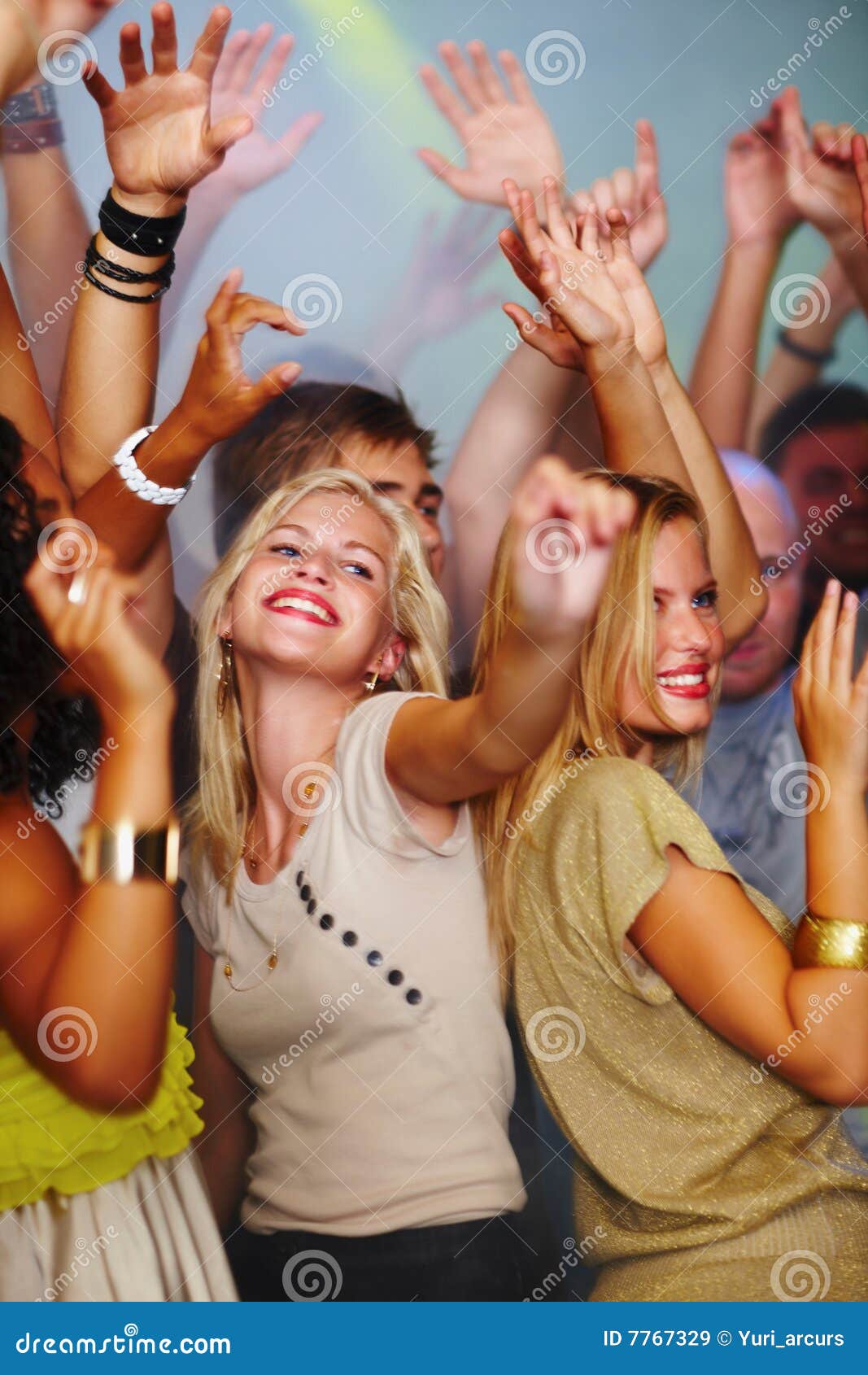 Joyful Young People Partying in a Club Stock Image - Image of ...