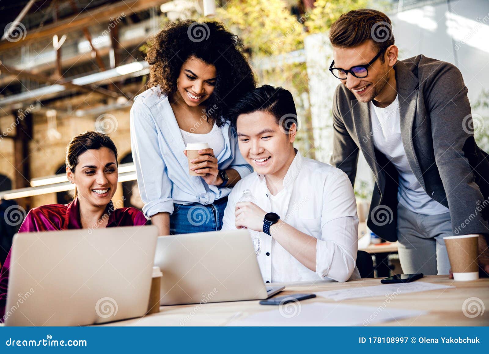 Joyful Young People Using Laptop at Work Stock Image - Image of ... Joyful Young People Using Laptop at Work Stock Image - Image of ...