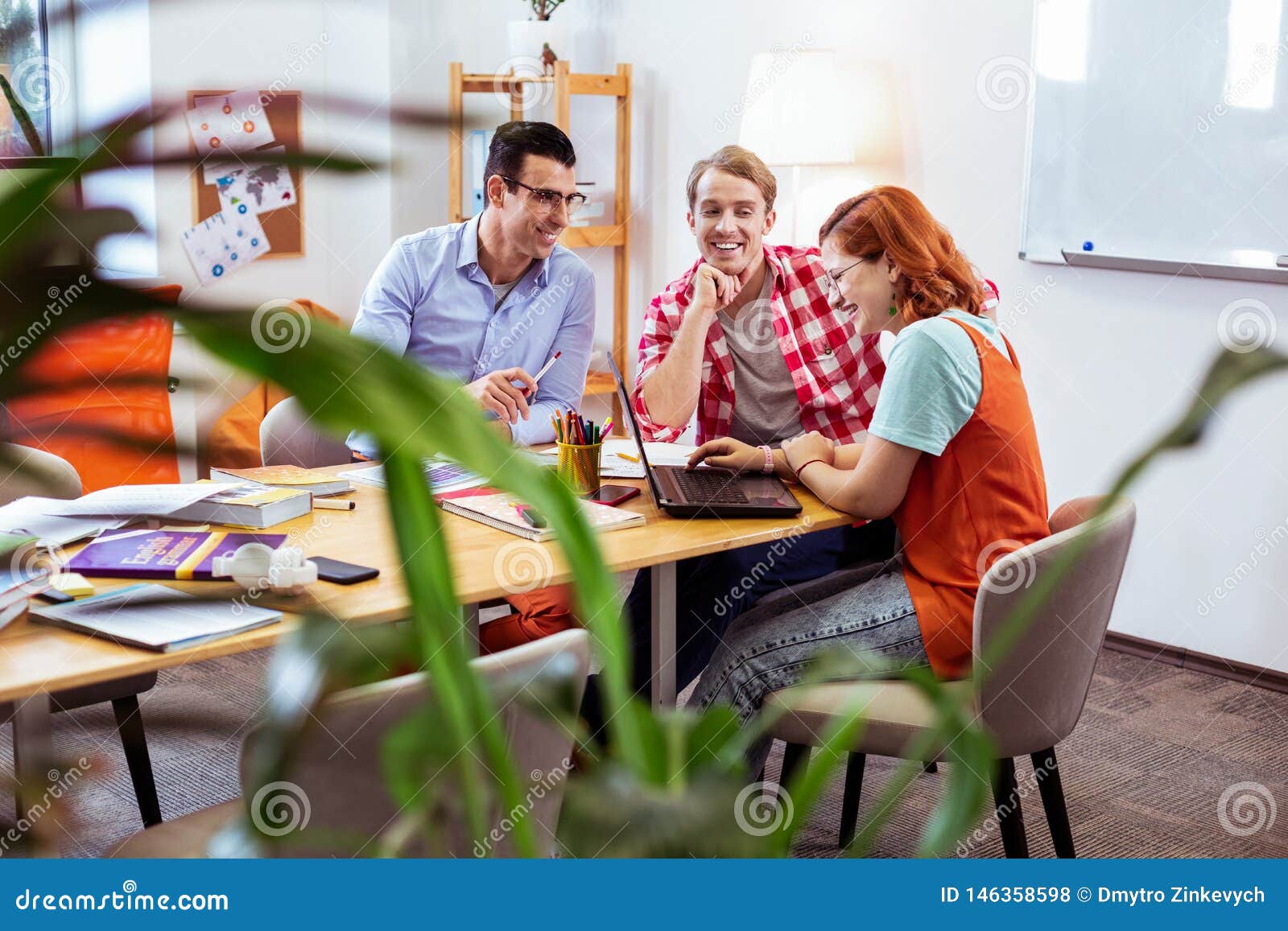 Joyful Young People Working Together in Team Stock Photo - Image of ...