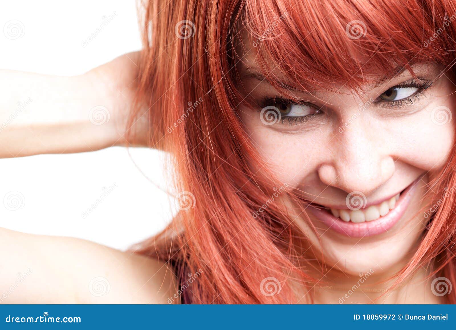 Joyful Young Woman with Cute Shy Expression Stock Photo - Image of head ...