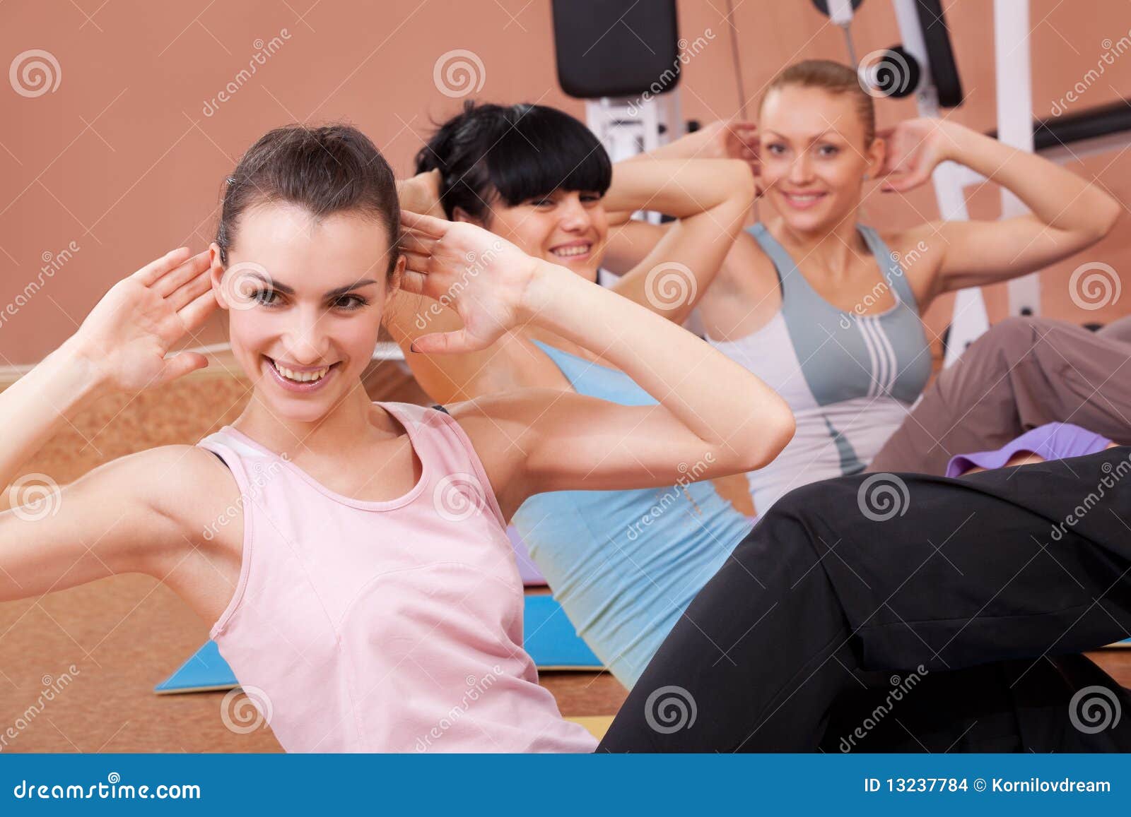 Joyful Young Women Working Out Stock Photo - Image of health ...