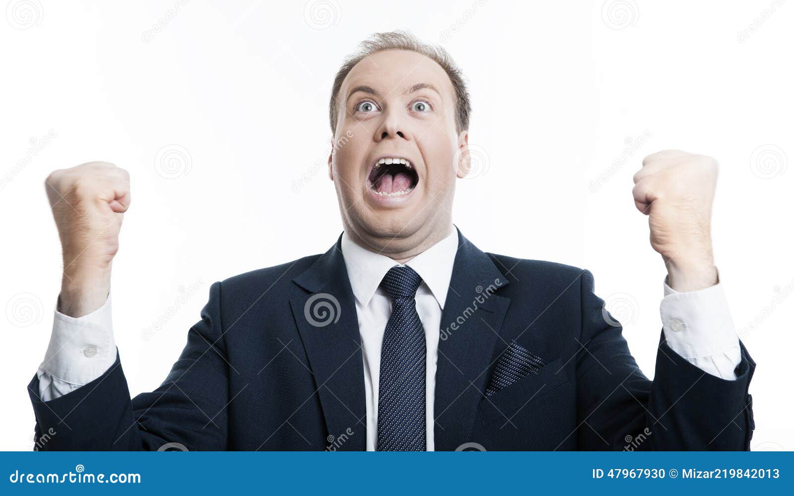 Joyfully Exclaiming Man Businessman Stock Photo - Image of studies ...