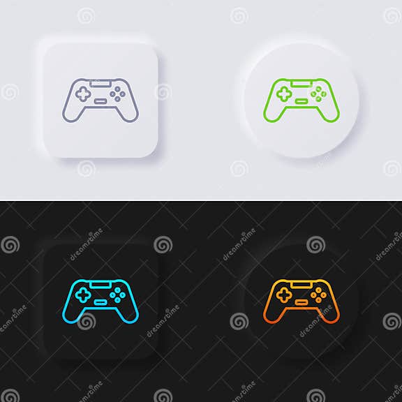 Joystick Button Icon Set, Multicolor Neumorphism Button Soft UI Design ...