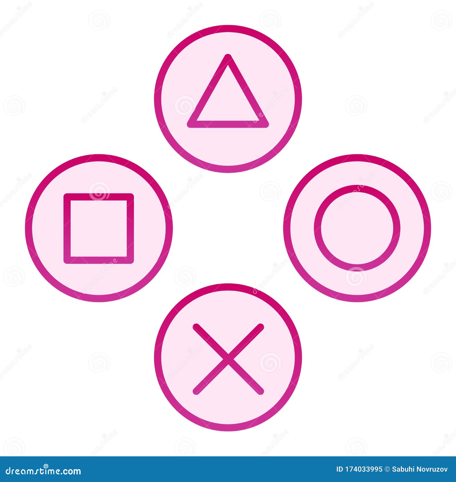 Joystick Buttons Flat Icon. Game Console Buttons Vector Illustration ...