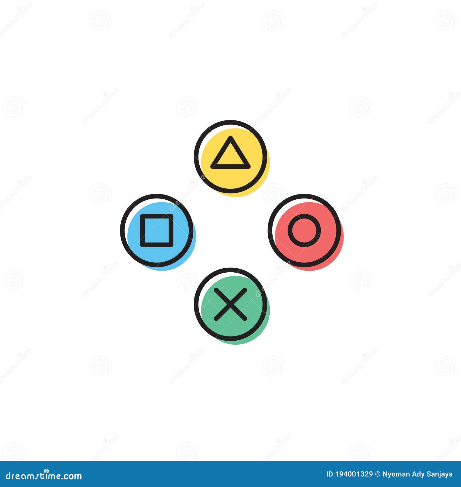 Joystick Buttons Vector Icon Isolated on White Background Stock Vector ...