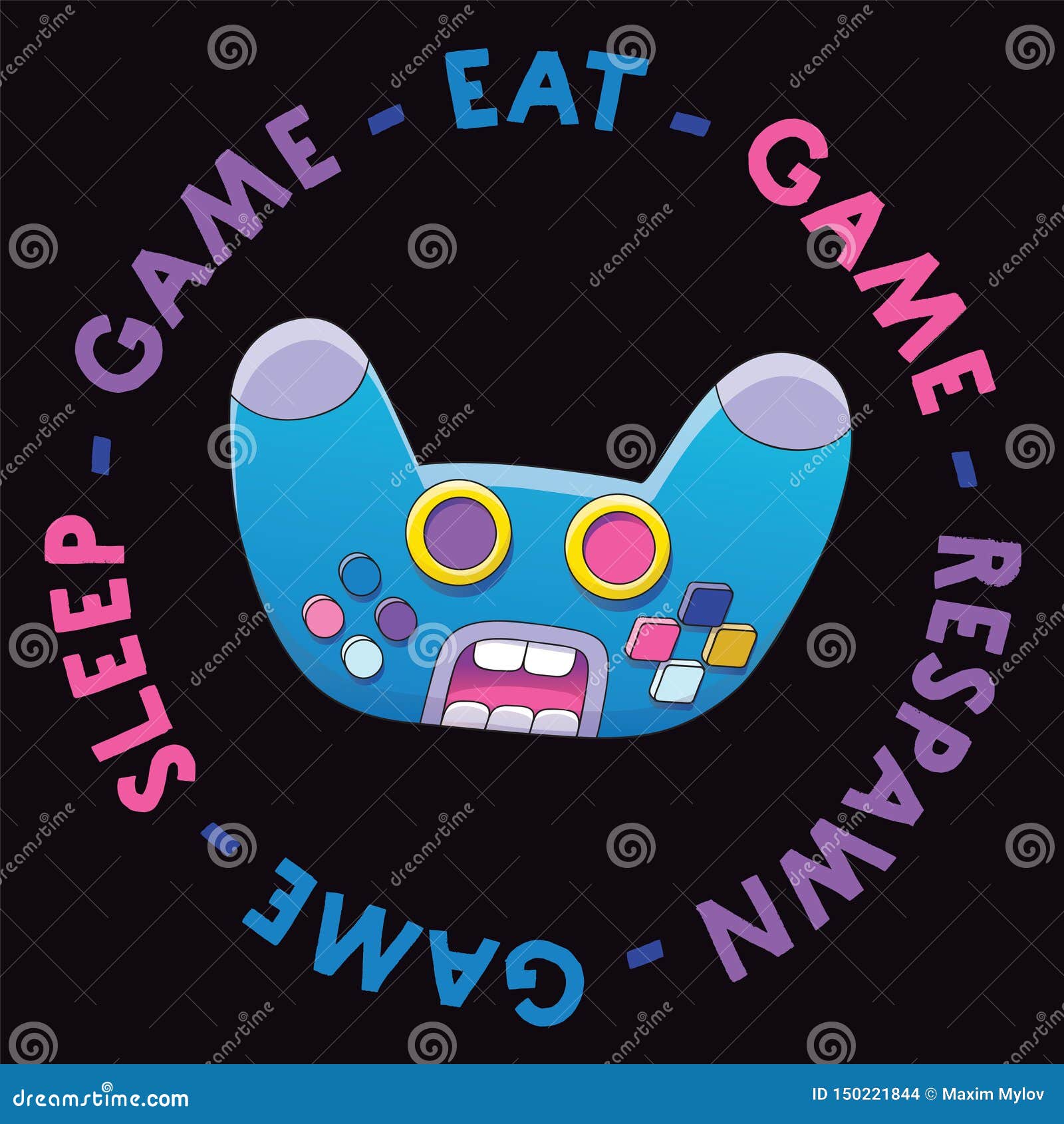 Joystick Cartoon Character. Controller Vector Illustration With ...