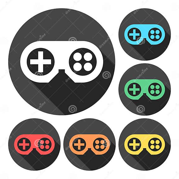 Joystick color button set stock vector. Illustration of gaming - 125727058