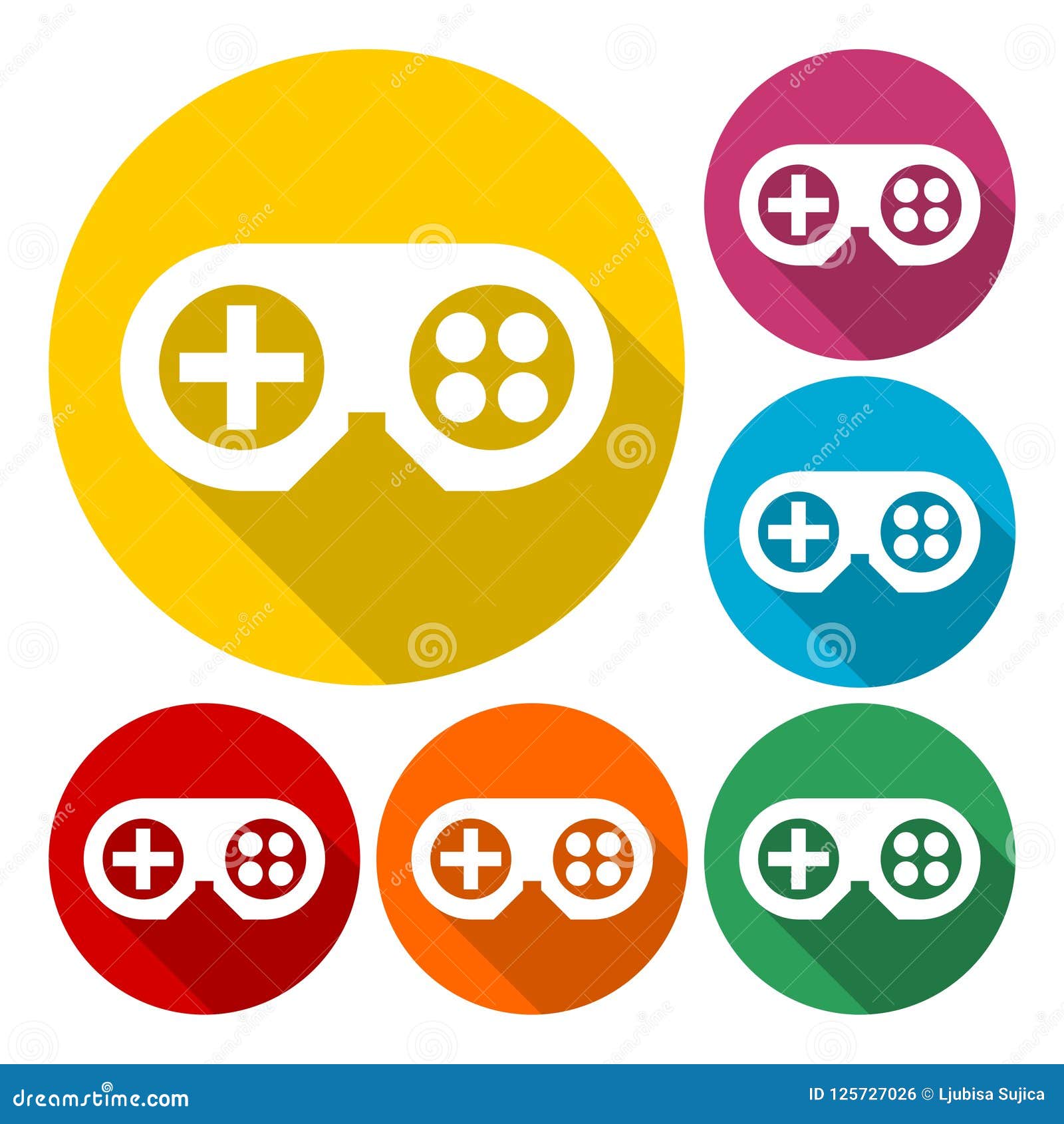 Joystick color button set stock vector. Illustration of dimensional ...