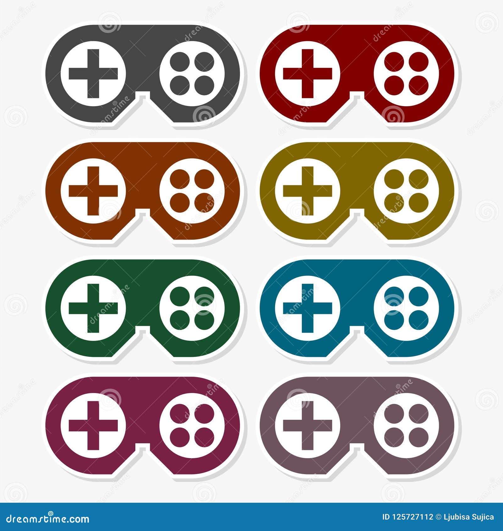 Joystick color button set stock vector. Illustration of call - 125727112