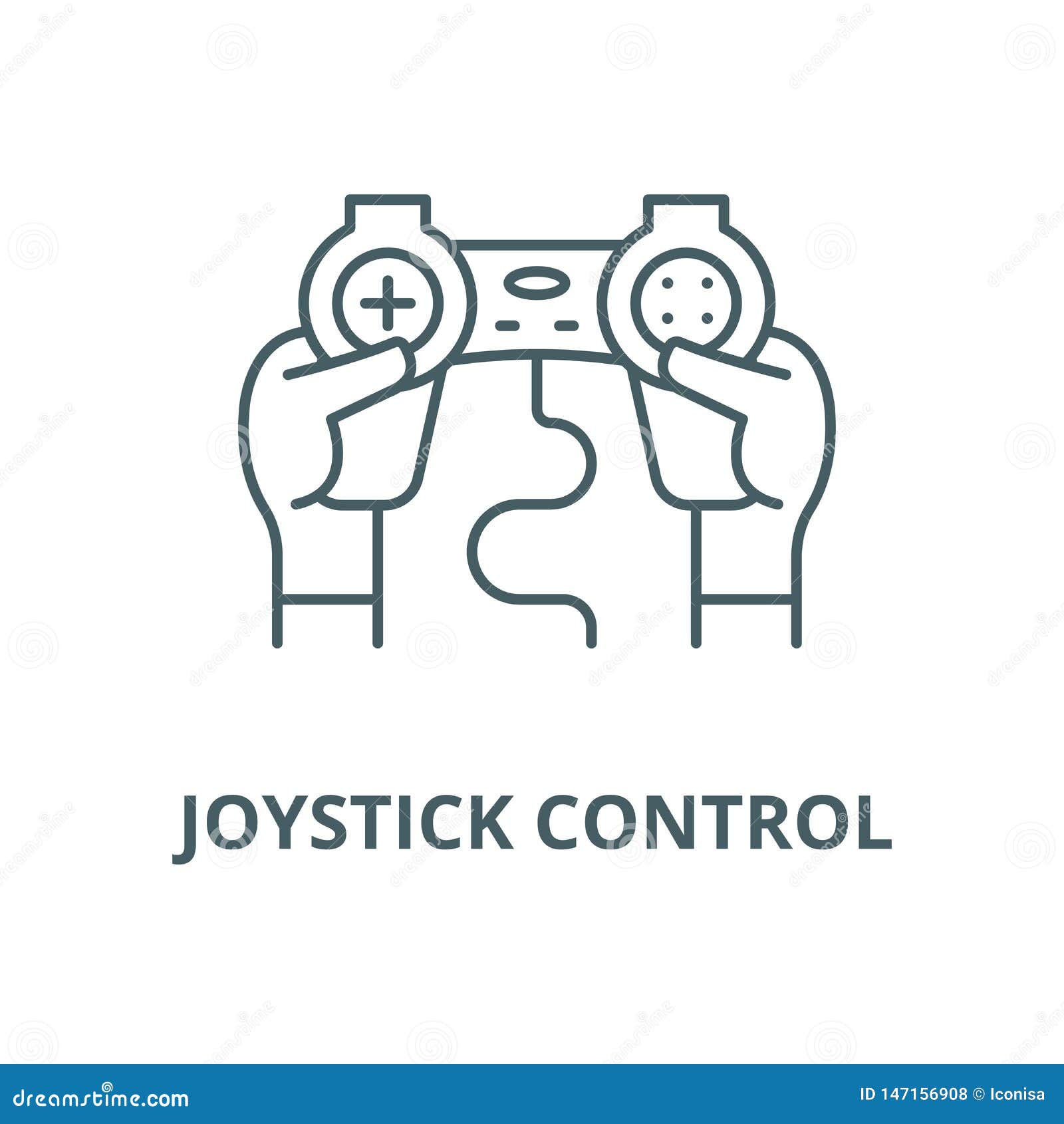 Joystick Control Vector Line Icon, Linear Concept, Outline Sign, Symbol ...