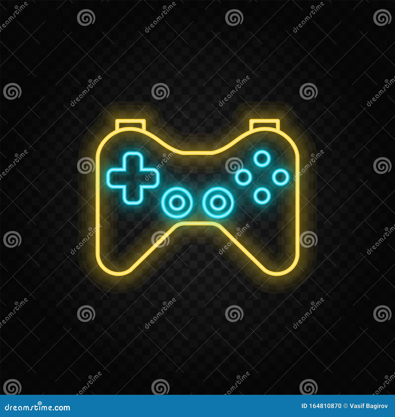 Gaming Neon Signs Set Design Template. Big Collection Game Signs Neon ...