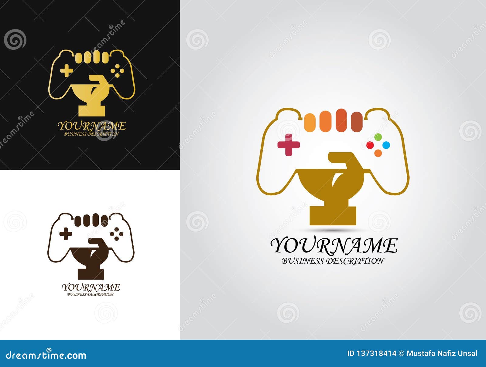 Joystick Hand Vector Logo stock vector. Illustration of control - 137318414