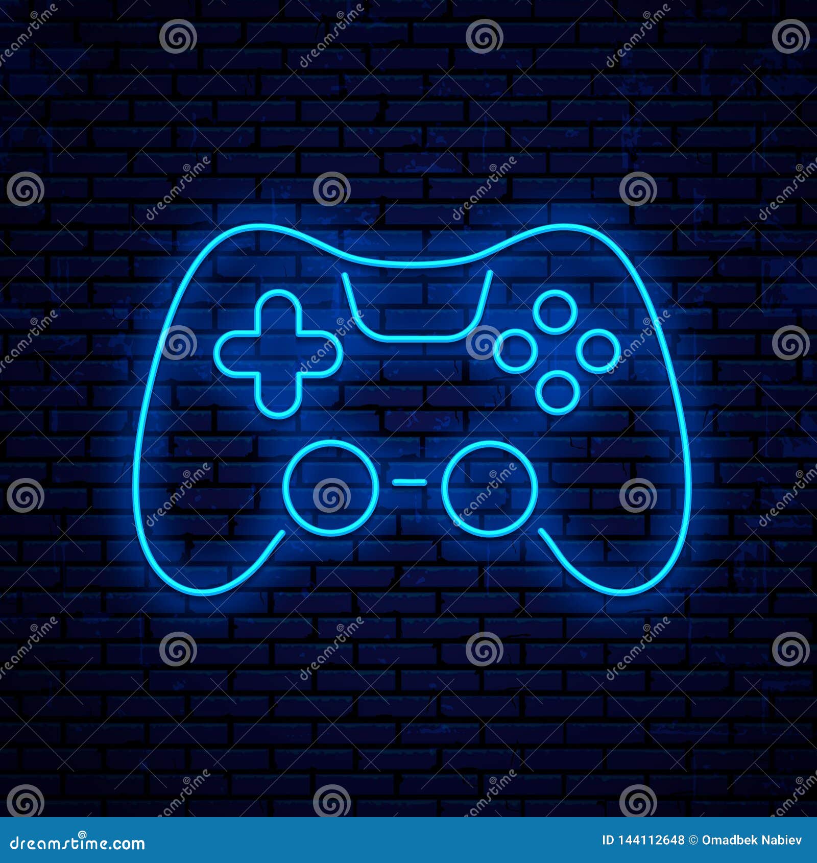 Joystick Icon. Neon Sign Design Stock Vector - Illustration of ...