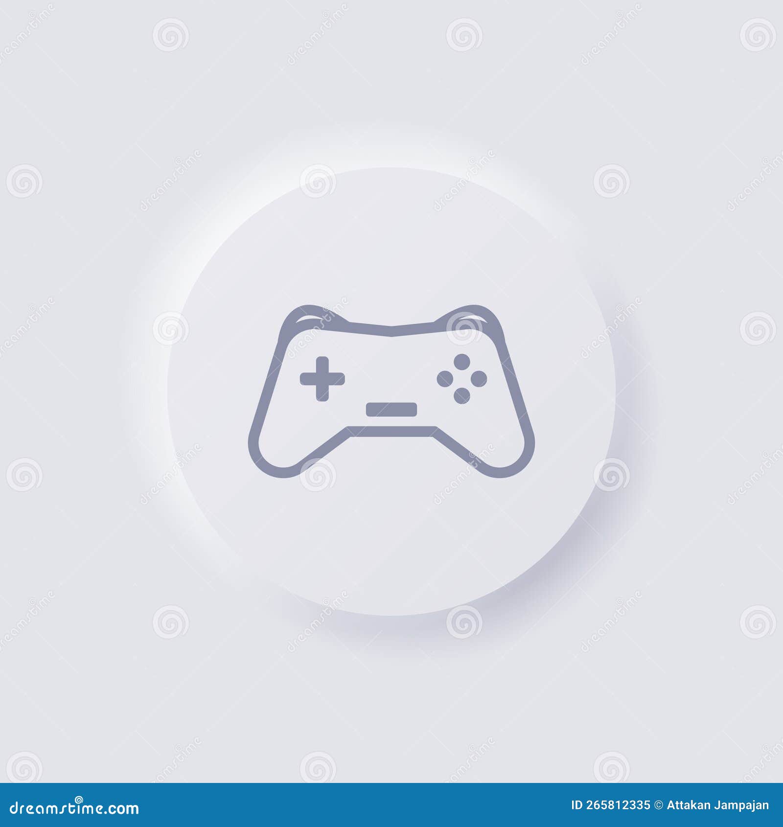 Joystick Icon, White Neumorphism Soft UI Design. Stock Vector ...