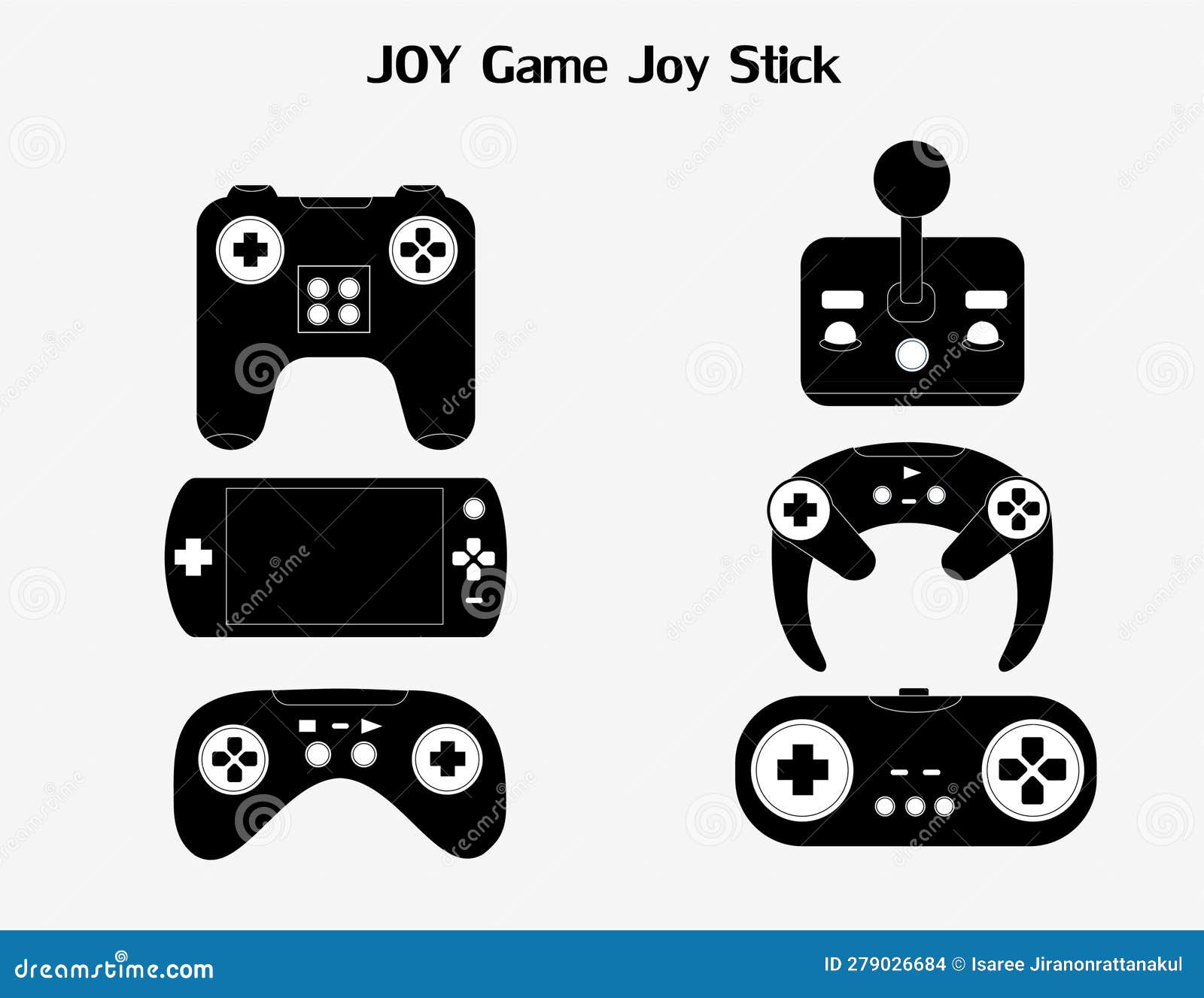 Joystick Icons Set. Flat Set of Joy Game,silhouette,vector Illustration ...