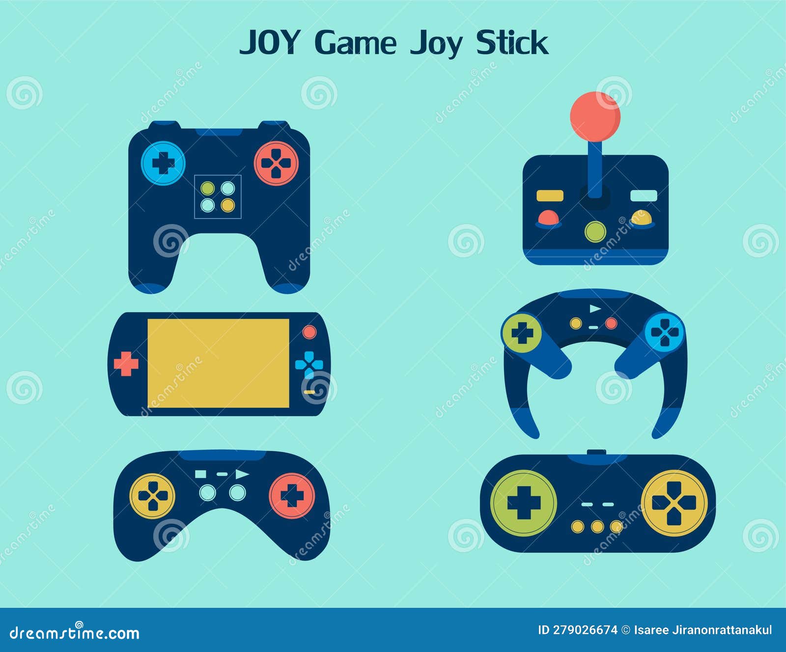 Joystick Icons Set. Flat Set of JoyGame ,vector Illustration. Stock ...