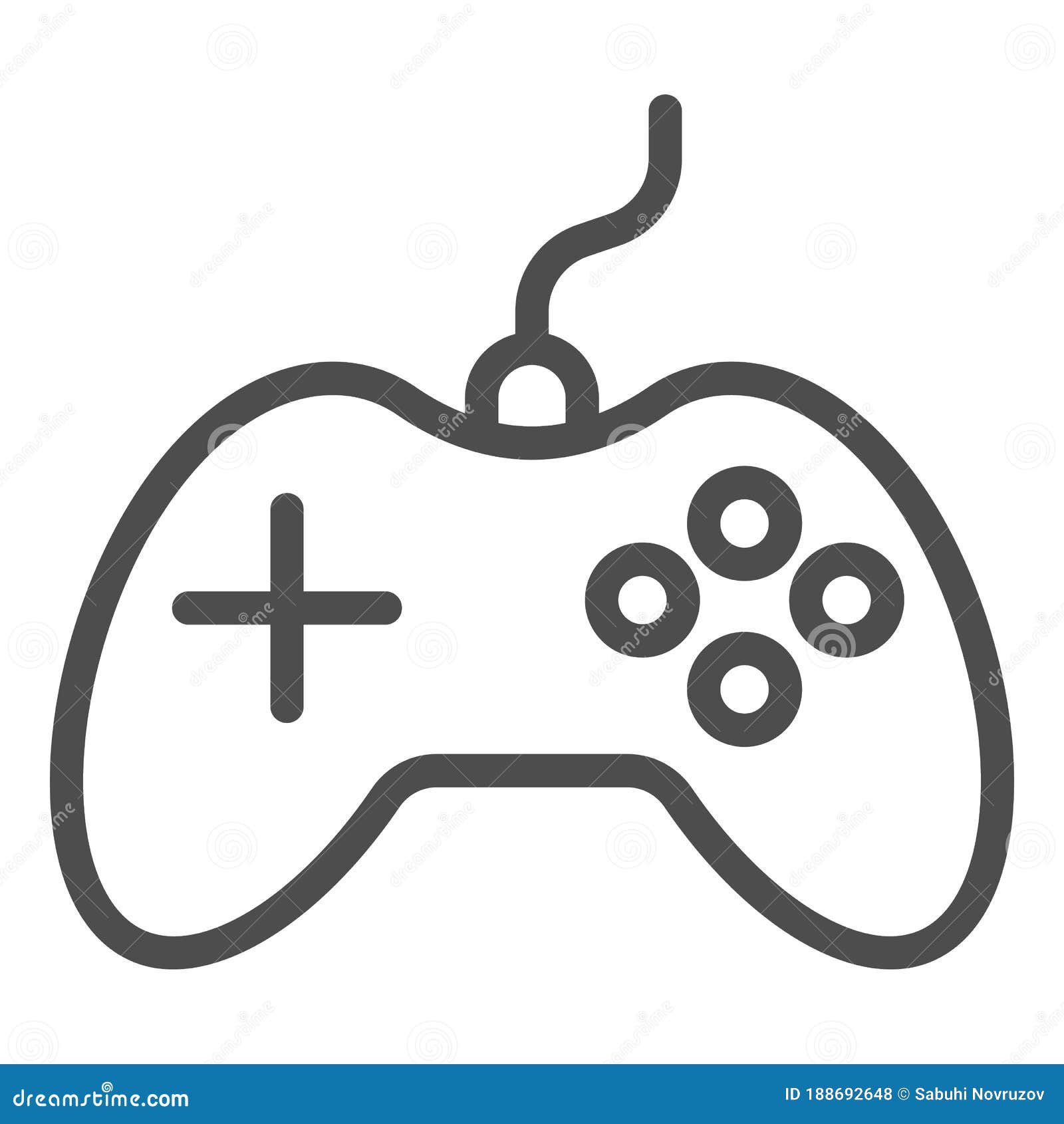 Joystick Line Icon, Electronics Concept, Gamepad Controller Sign on ...