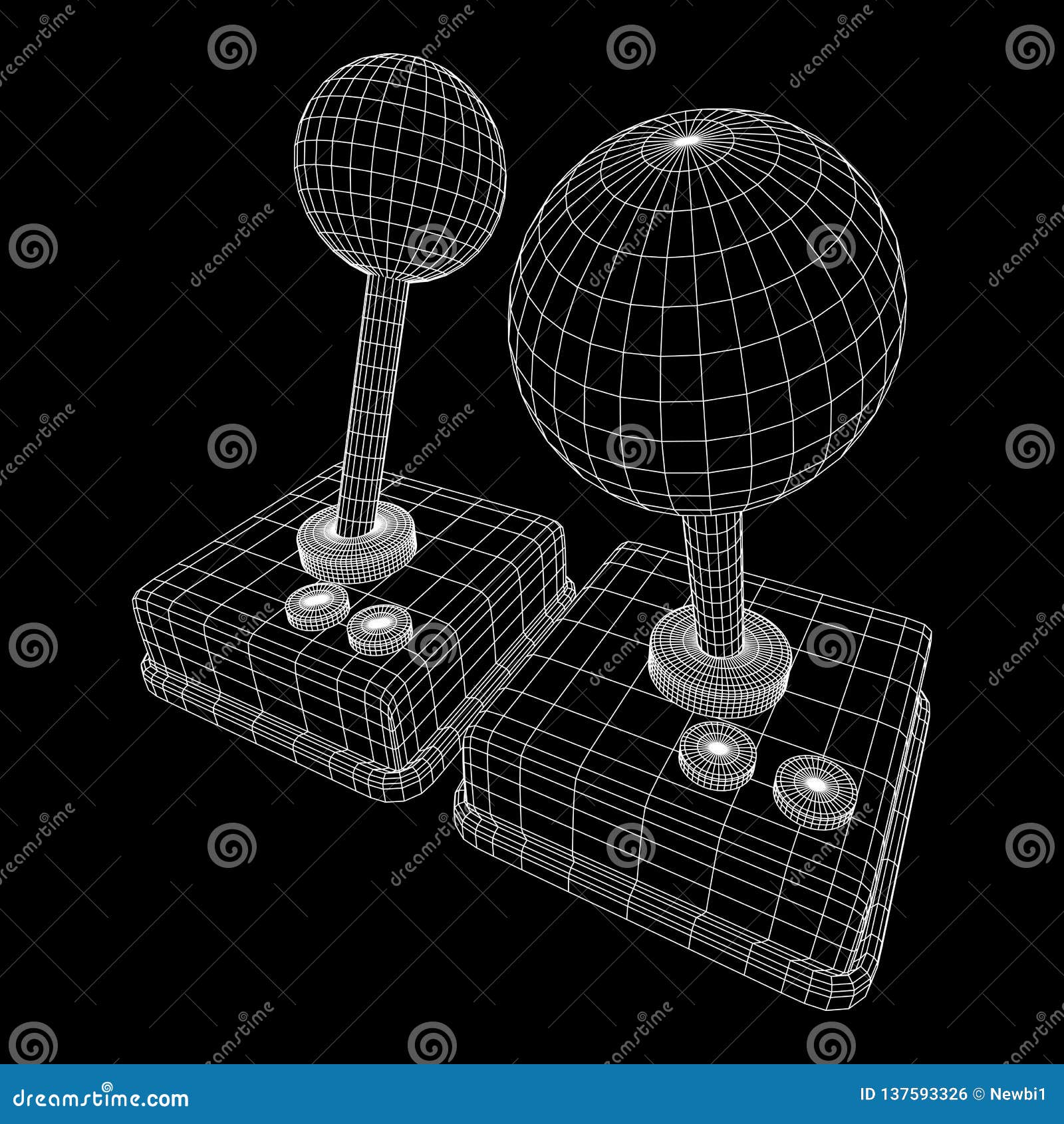 Joystick mesh vector stock vector. Illustration of electronic - 137593326