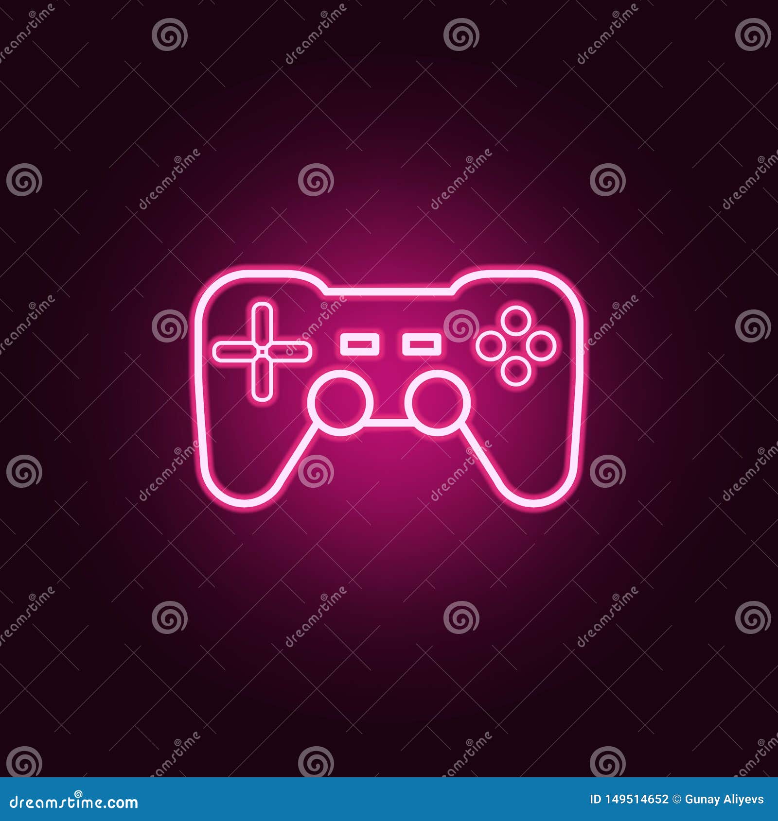 Joystick Neon Icon. Elements of Web Set Stock Illustration ...