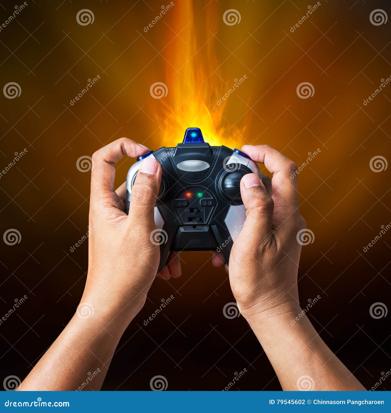 Joystick Remote Control in Hand Stock Photo - Image of thumb, activity ...