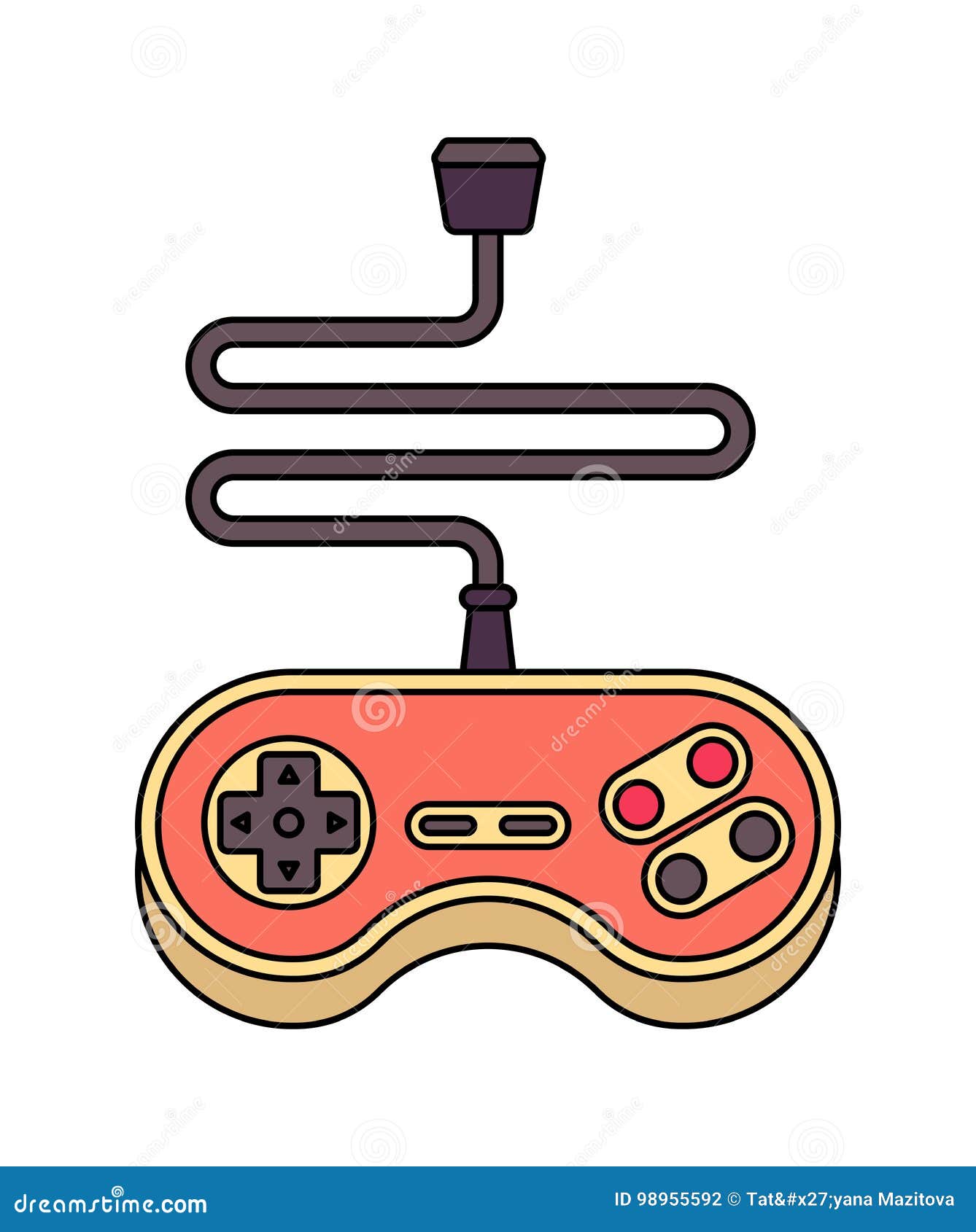 Set Joystick, Retro Typewriter And Pager Icon. Vector | CartoonDealer ...