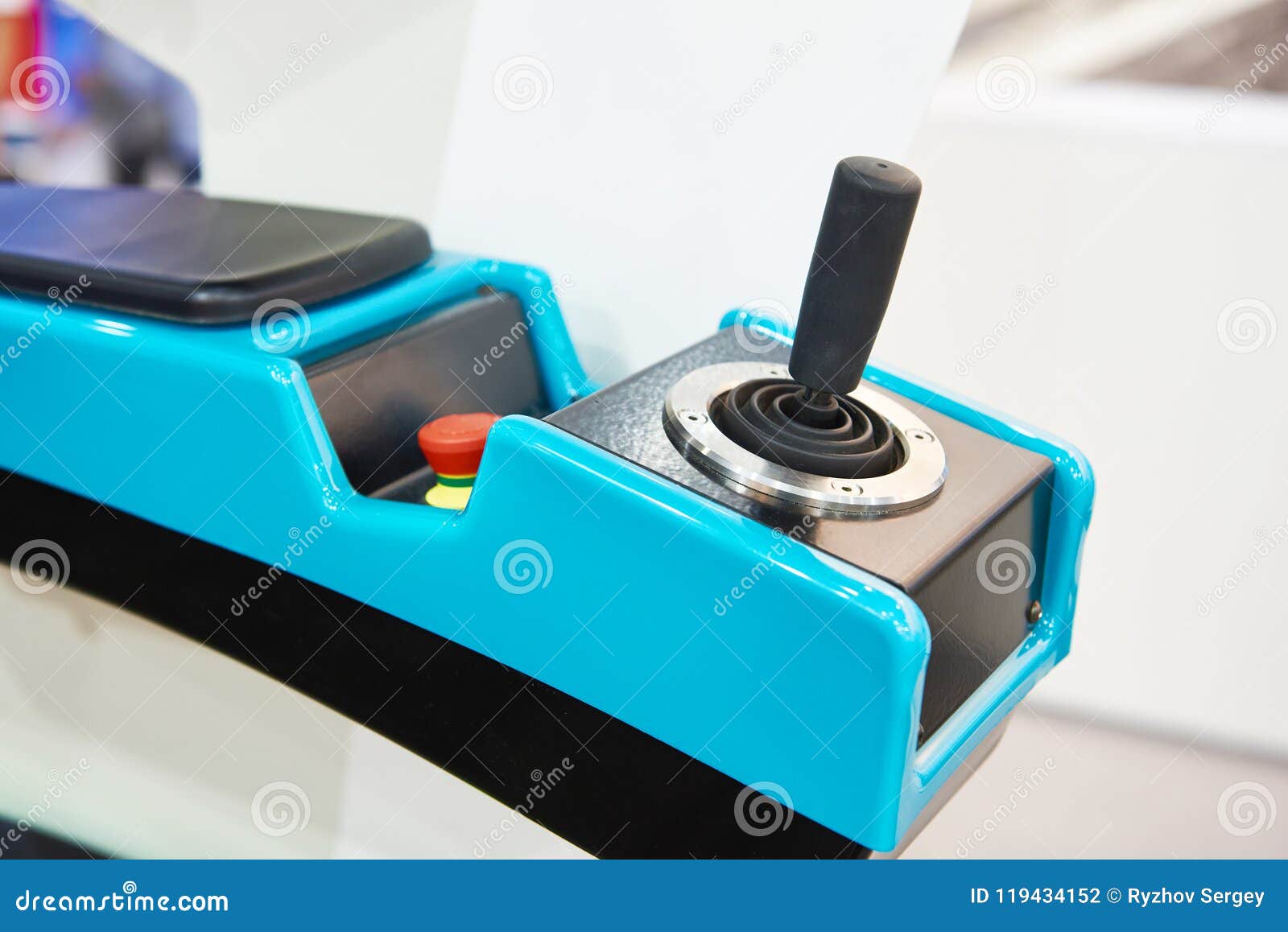 Joystick on Seat for Construction Vehicle Stock Photo - Image of ...